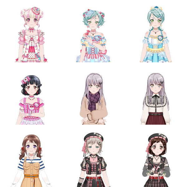 Costumes list | Chibis | Costumes list | Girls Band Party | Bandori ...